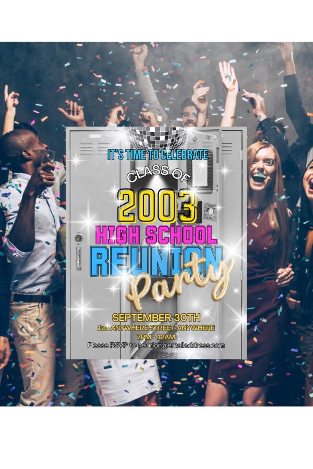 High School Reunion Party Invitation Digital Template - Etsy