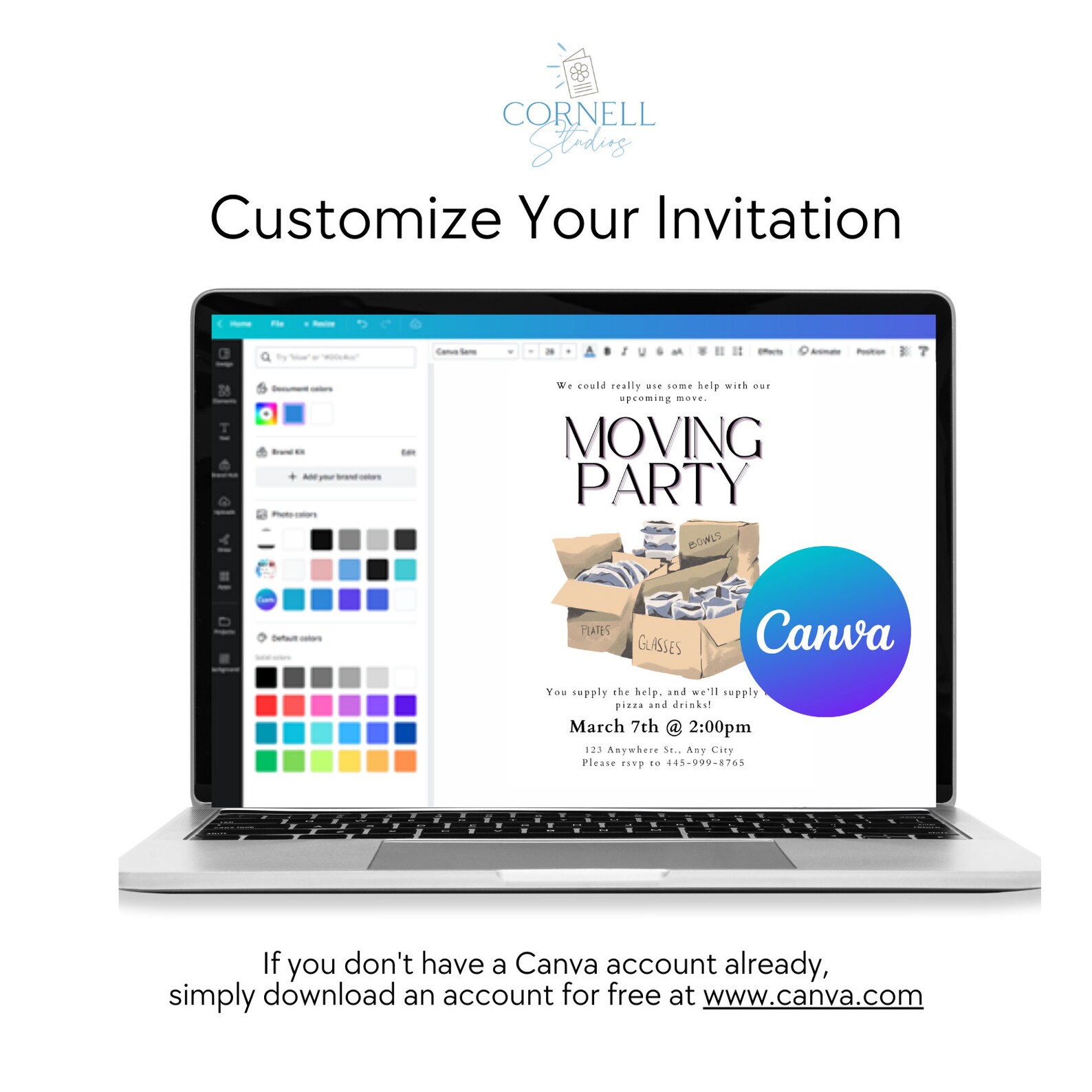 MOVING PARTY Digital Invitation Template - Edit in Canva - Etsy