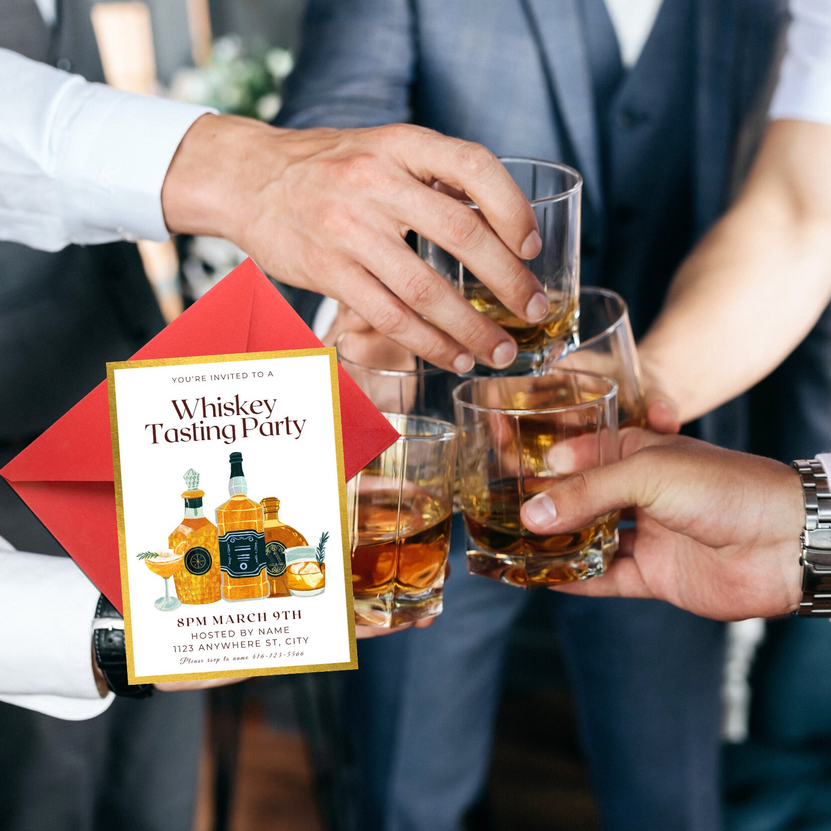 WHISKEY TASTING PARTY Invitation - Digital Download Template, 5 X 7 ...