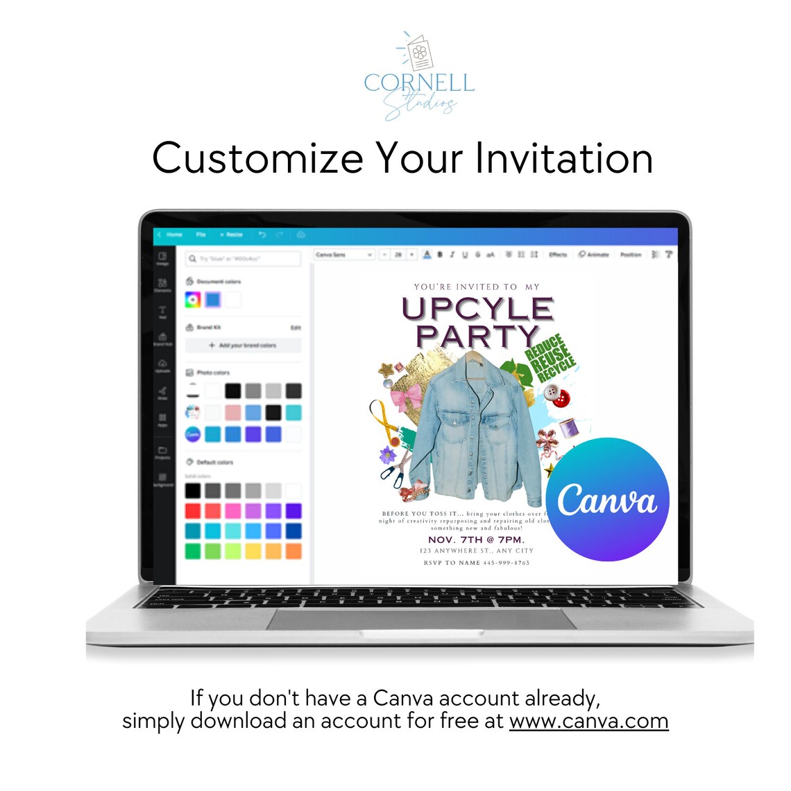 UPCYCLE CLOTHING PARTY Digital Invitation/flyer Template - Edit in ...