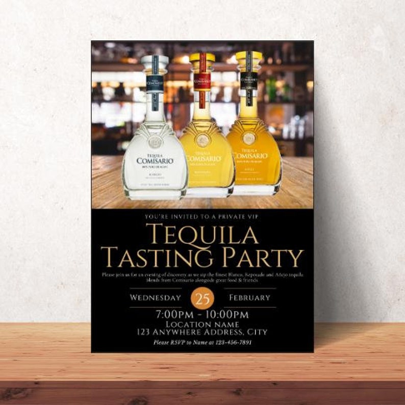 Tequila Tasting Event Flyer Template: Elegant Alcohol Brand Promotion ...