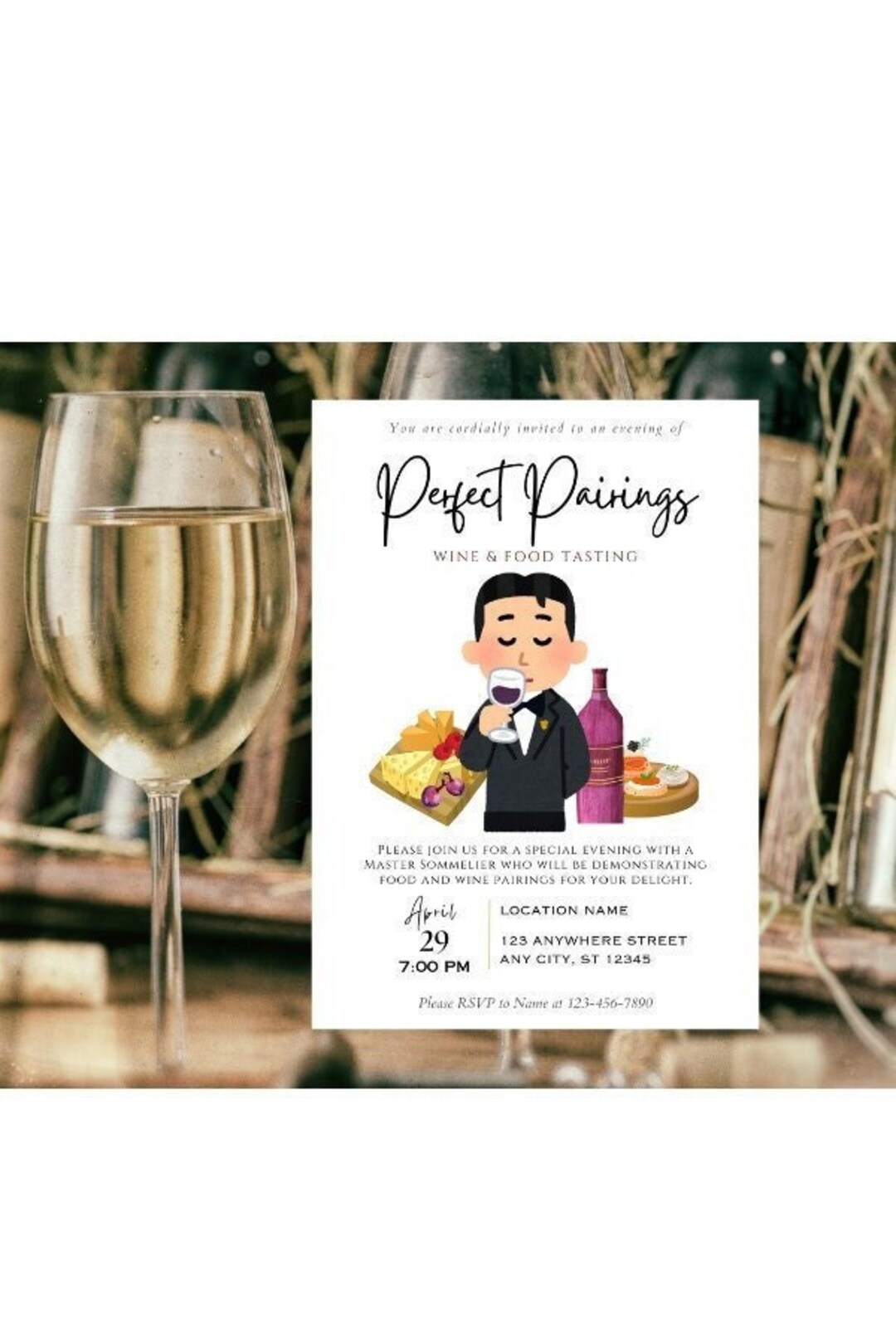 Wine Tasting Party Invitation - Digital Download Template, Edit in ...