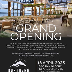 Grand Opening Flyer Template Digital Download for RESTAURANTS, BARS ...