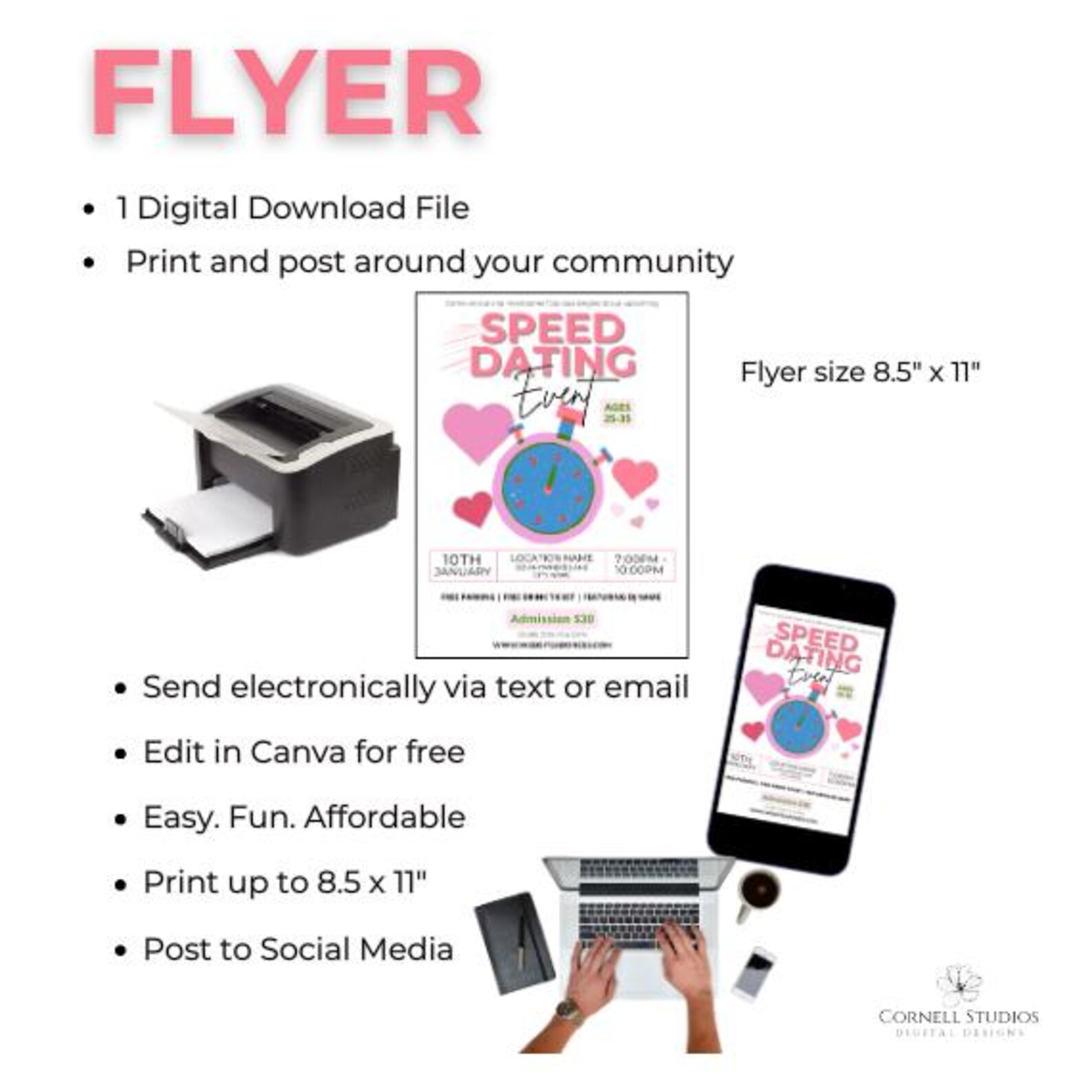 SPEED DATING EVENT- Digital Download Template, Business Flyer, Social ...