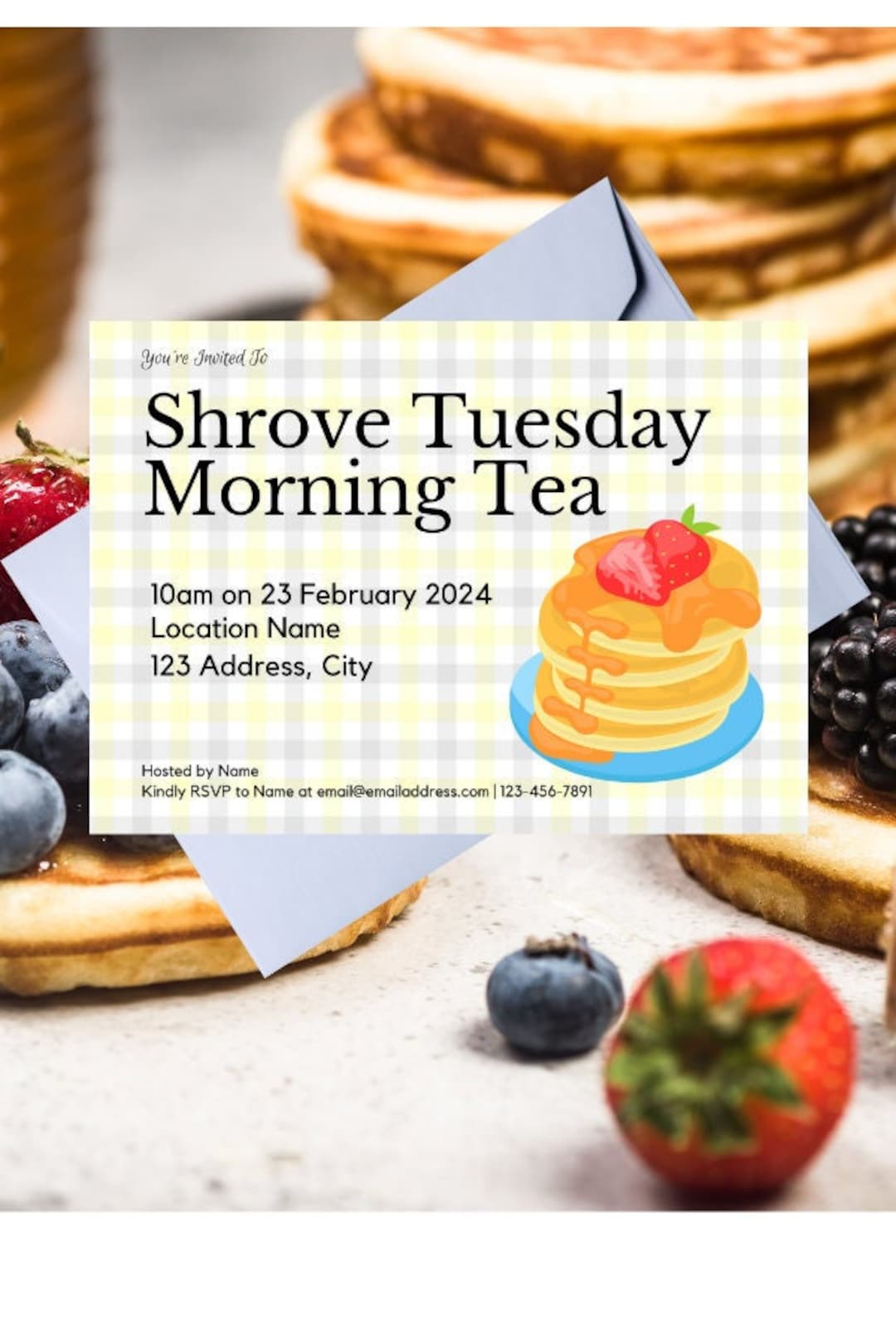 Shrove Tuesday 2024, Pancake Tuesday 2024 Invitation Digital Download ...