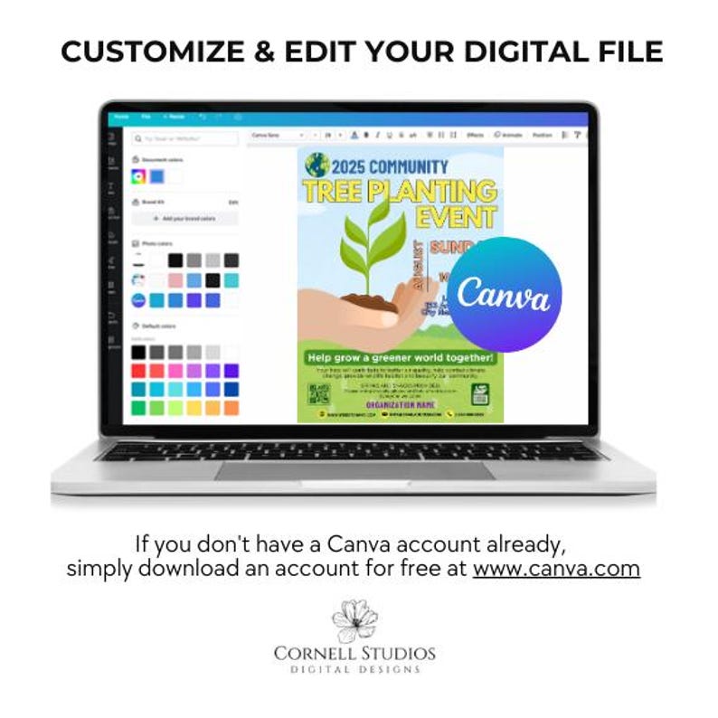 Tree Planting Event Flyer: Editable Canva Template (digital Download ...