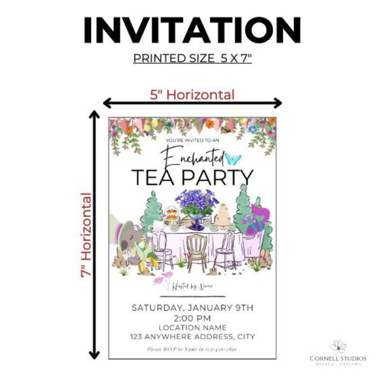 Enchanted Tea Party Invitation – ANIMATED, Digital Download - Edit in ...