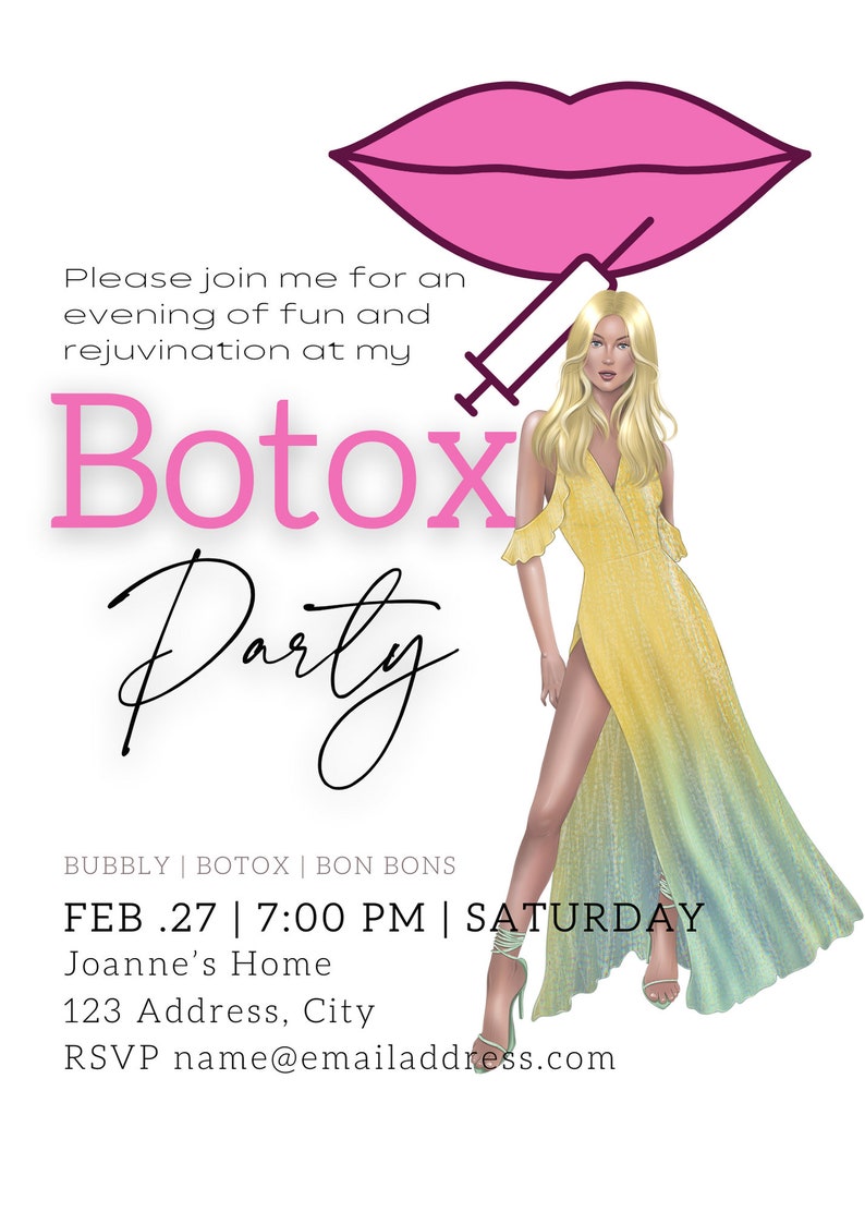 Botox Party Invitation Digital Download Template - Etsy