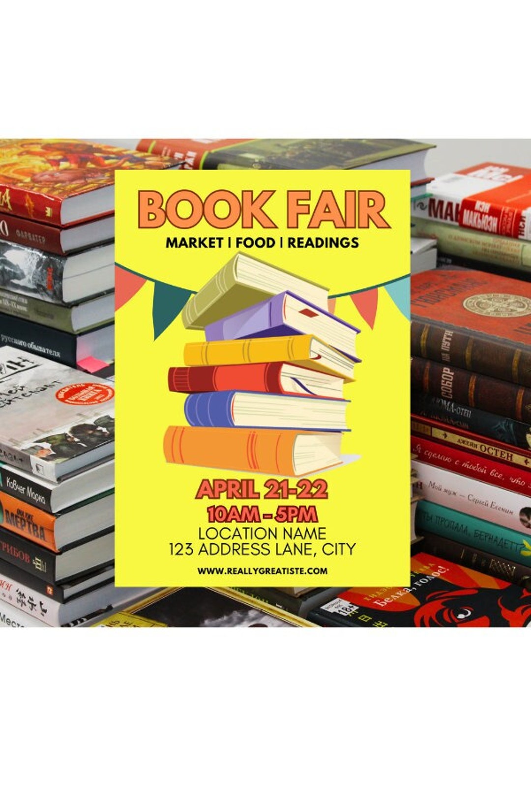 BOOK FAIR FLYER - Digital Download Template 8 X 10, Edit in Canva ...