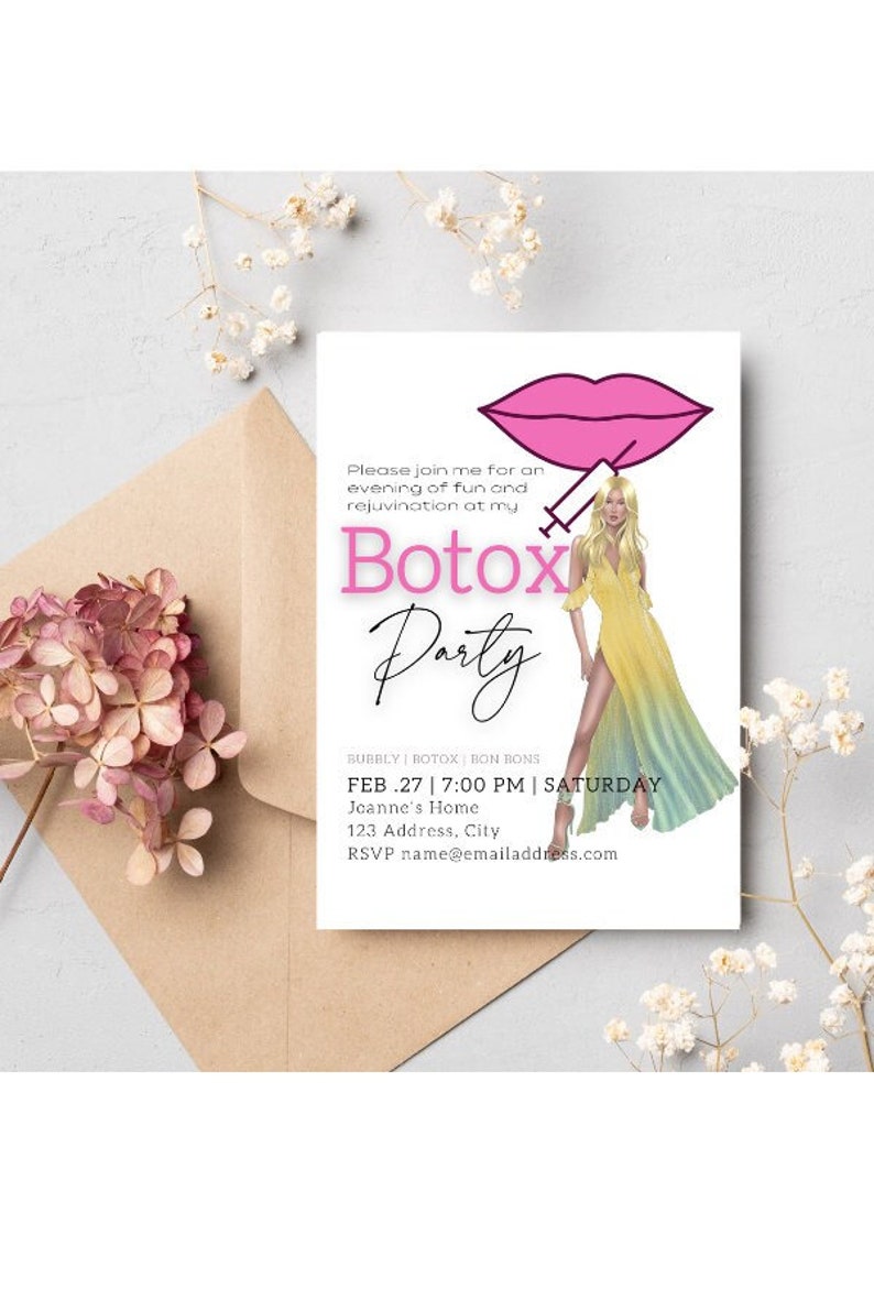 Botox Party Invitation Digital Download Template - Etsy