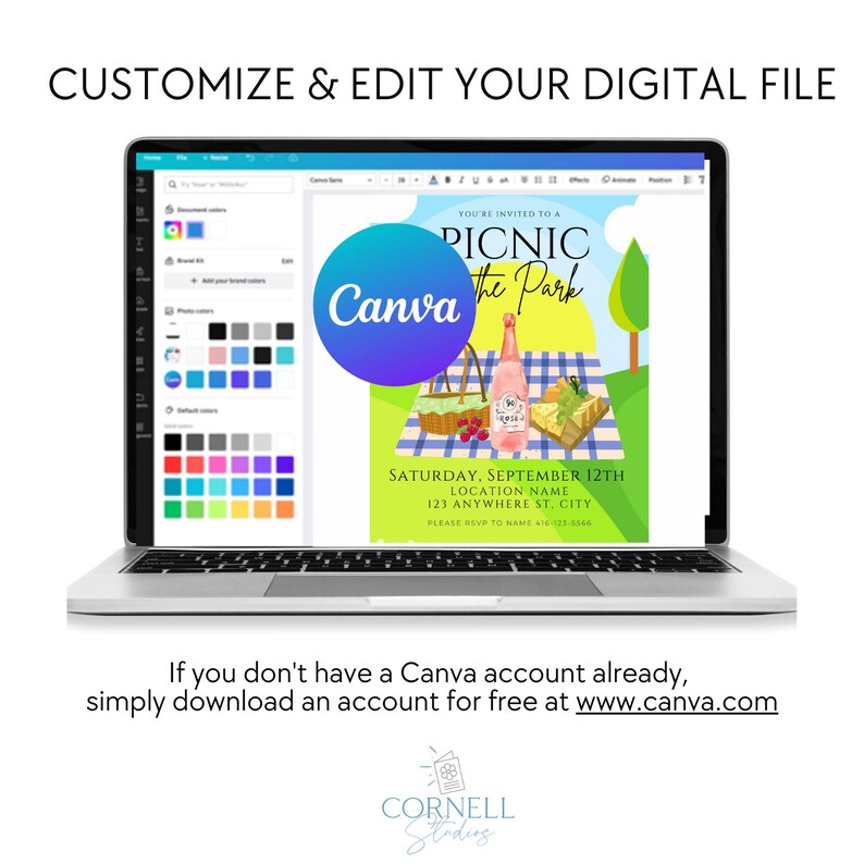 PICNIC in the Park Party Invitation Digital Download Template, Edit in ...