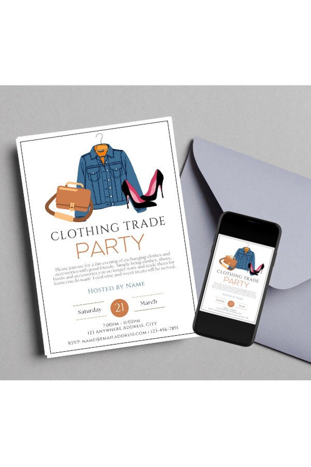 CLOTHING TRADE Party Invitation - Digital Download Template, Edit in ...
