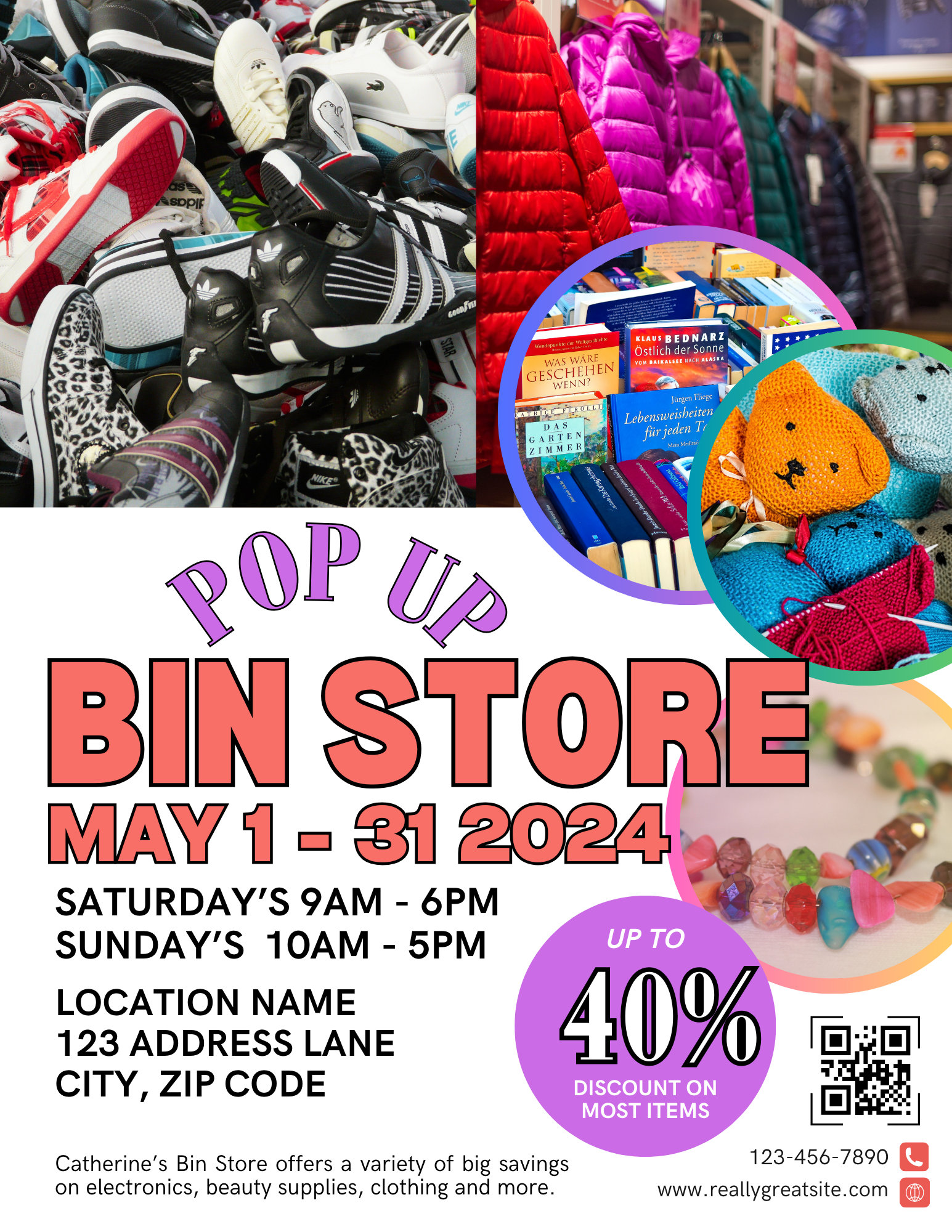 Pop up BIN STORE Flyer Digital Download Template, Edit in Canva, 8.5 X ...