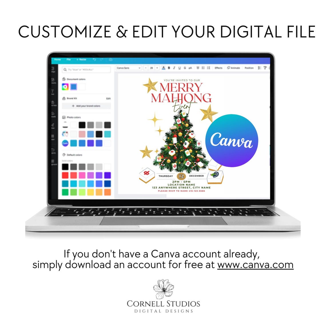 MERRY MAHJONG Christmas Theme Invitation Flyer or Invitation Digital ...