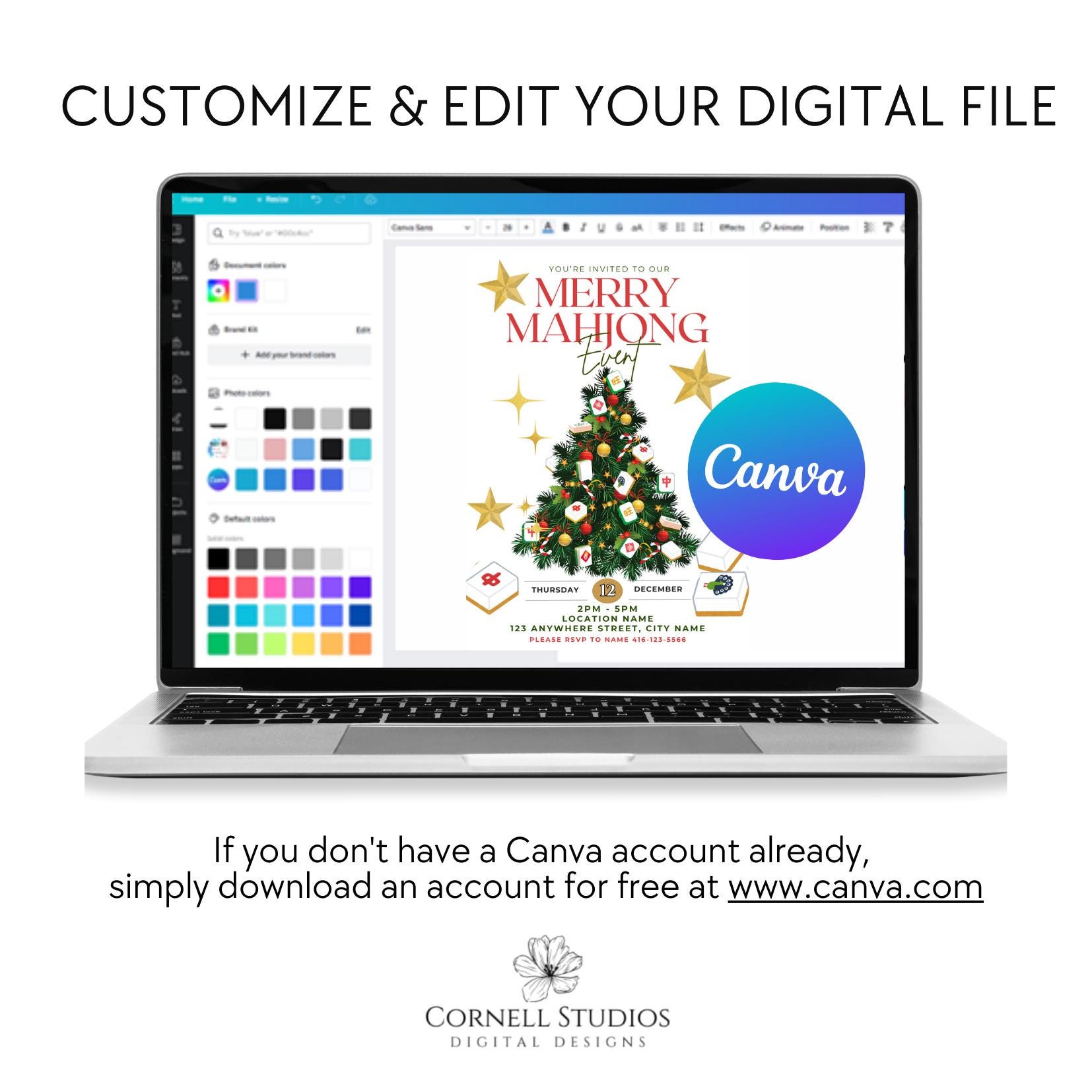 MERRY MAHJONG Christmas Theme Invitation Flyer or Invitation Digital ...