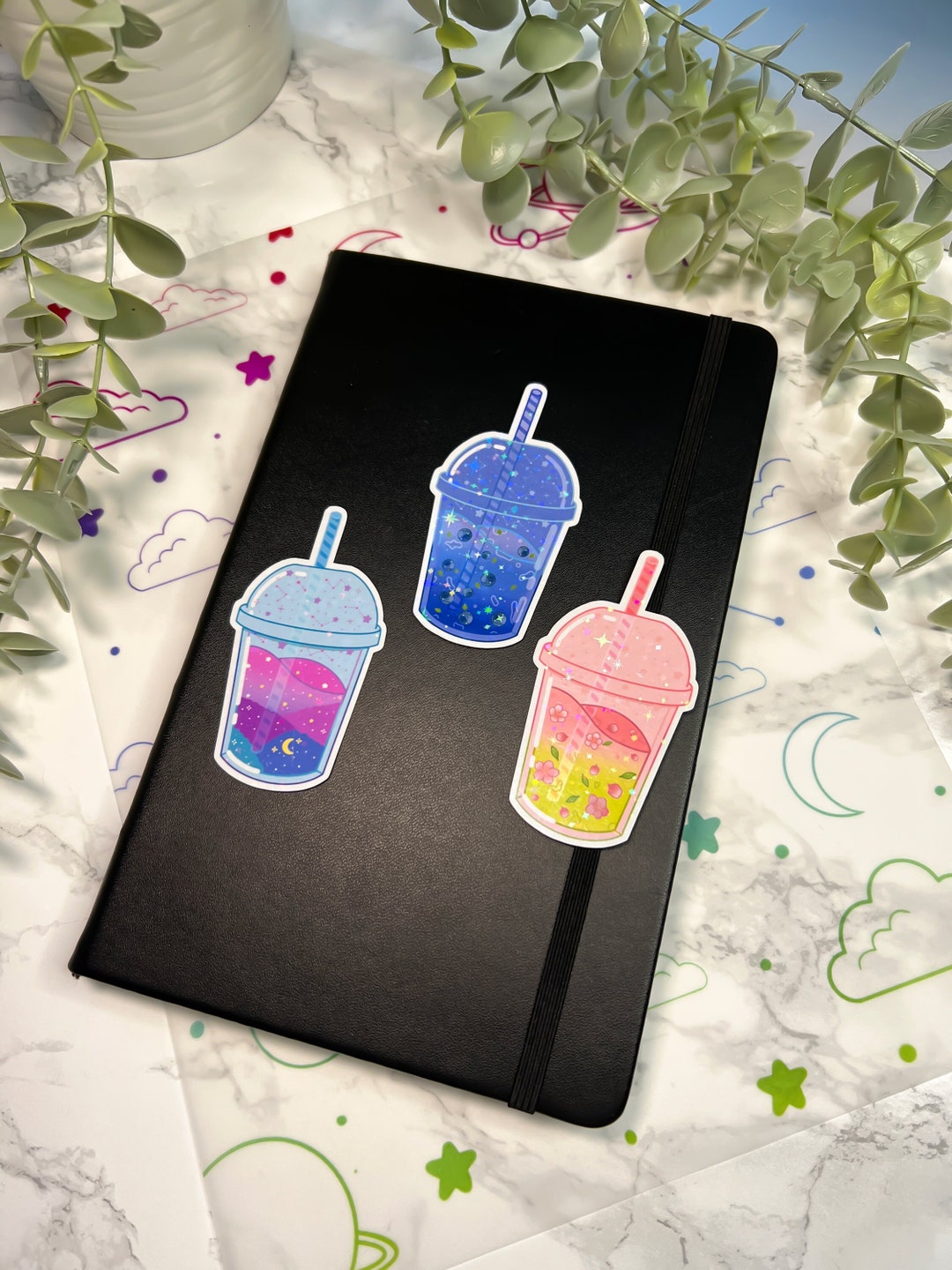 Bubble Tea Drinks Cute Kawaii Aesthetic Sticker Set Sticker - Etsy
