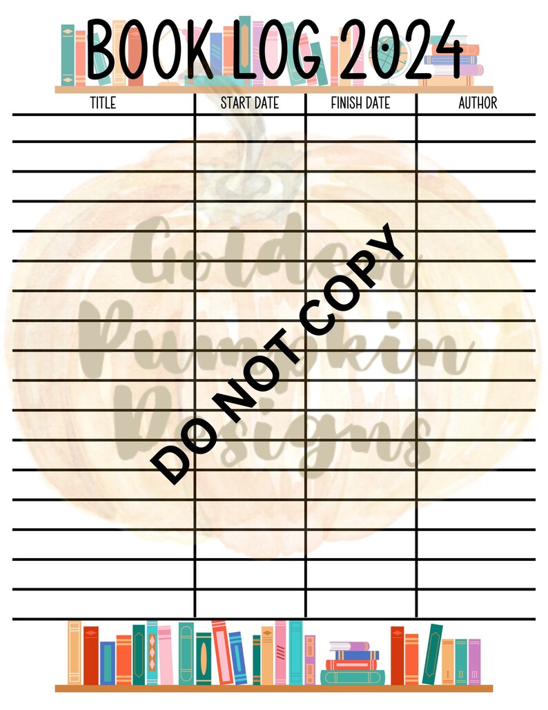 Book Log | Book Log for 2024 | Book Journal | Book Journal for 2024 ...