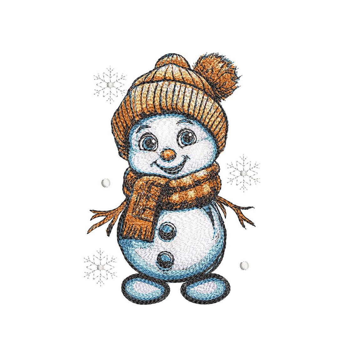 Snowman Machine Embroidery Design, Christmas Embroidery Design, 6 Sizes ...