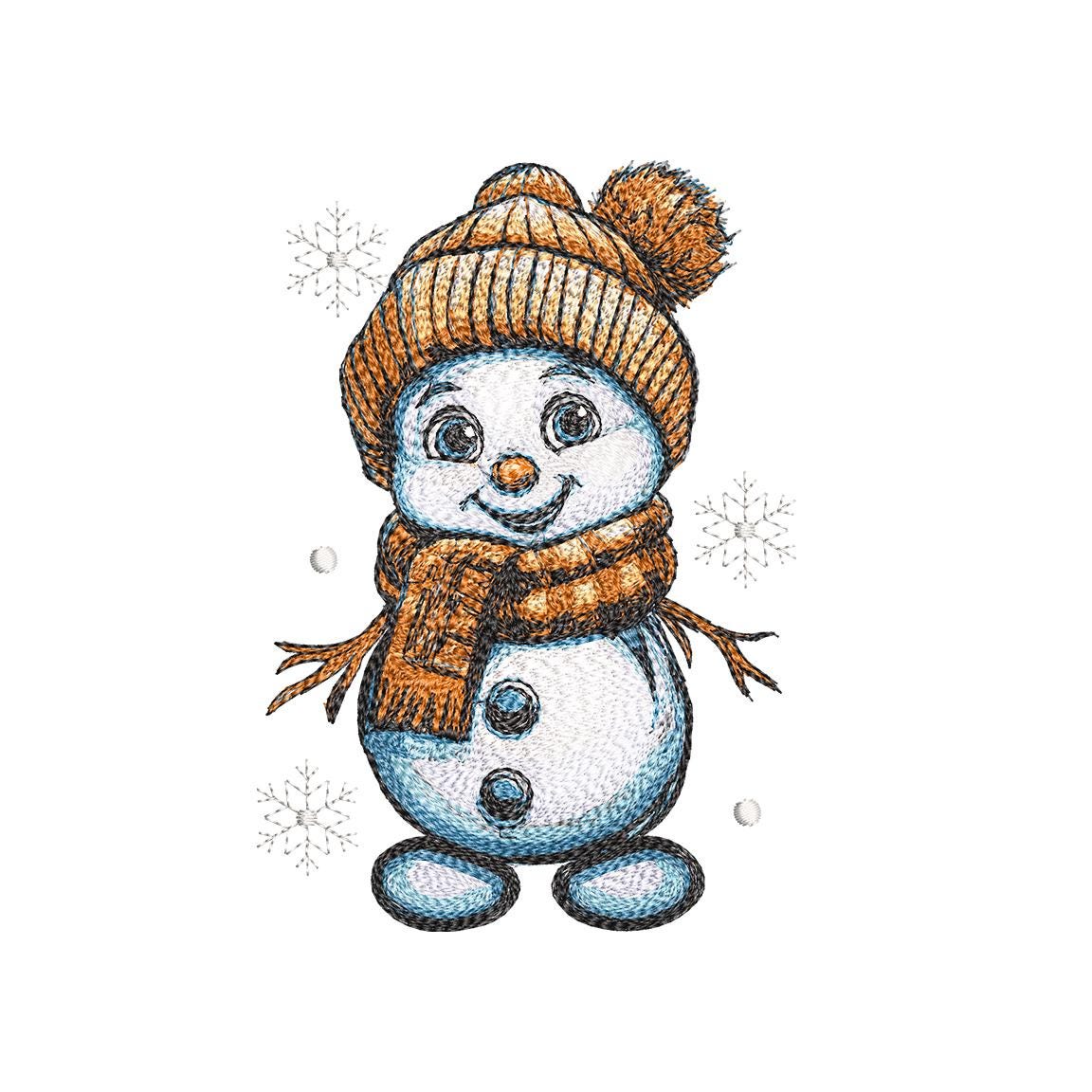 Snowman Machine Embroidery Design, Christmas Embroidery Design, 6 Sizes ...