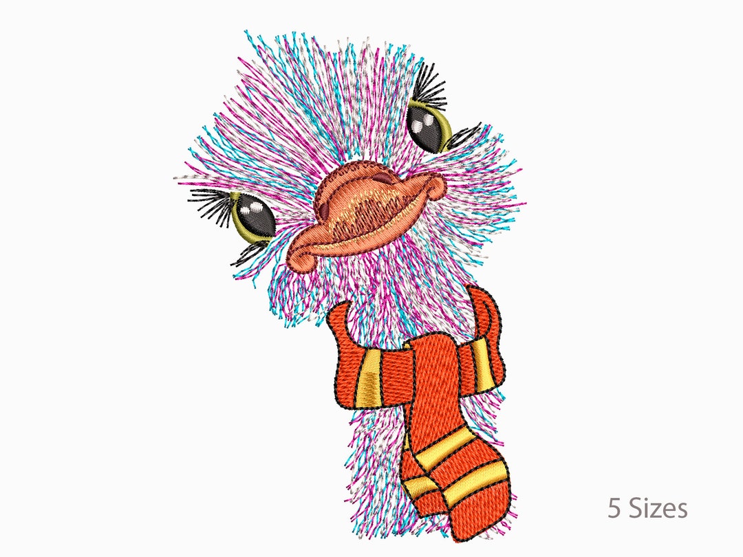 Ostrich Fall Machine Embroidery Designs Ostrich And Scarf Bird 3