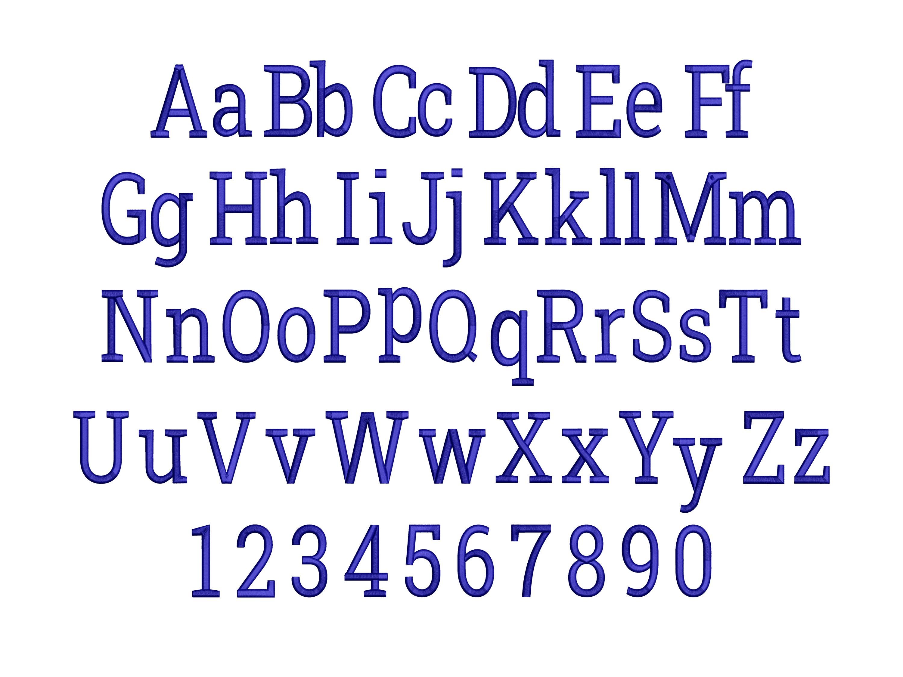 3D Puff Slab Serif Embroidery Font “sunny”, 6 Sizes, Instant Download ...