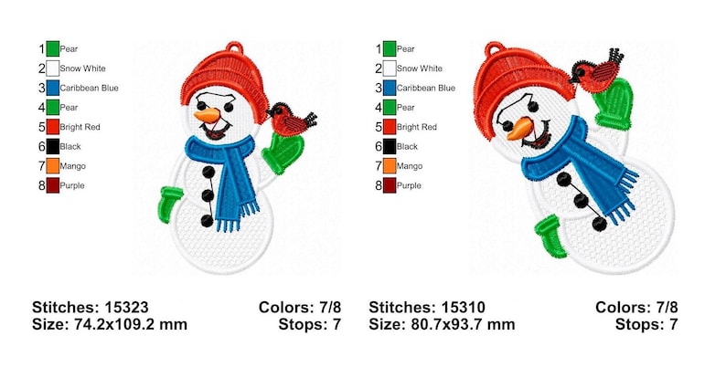FSL Snowman. Christmas Ornament Machine Embroidery Designs. Christmas ...