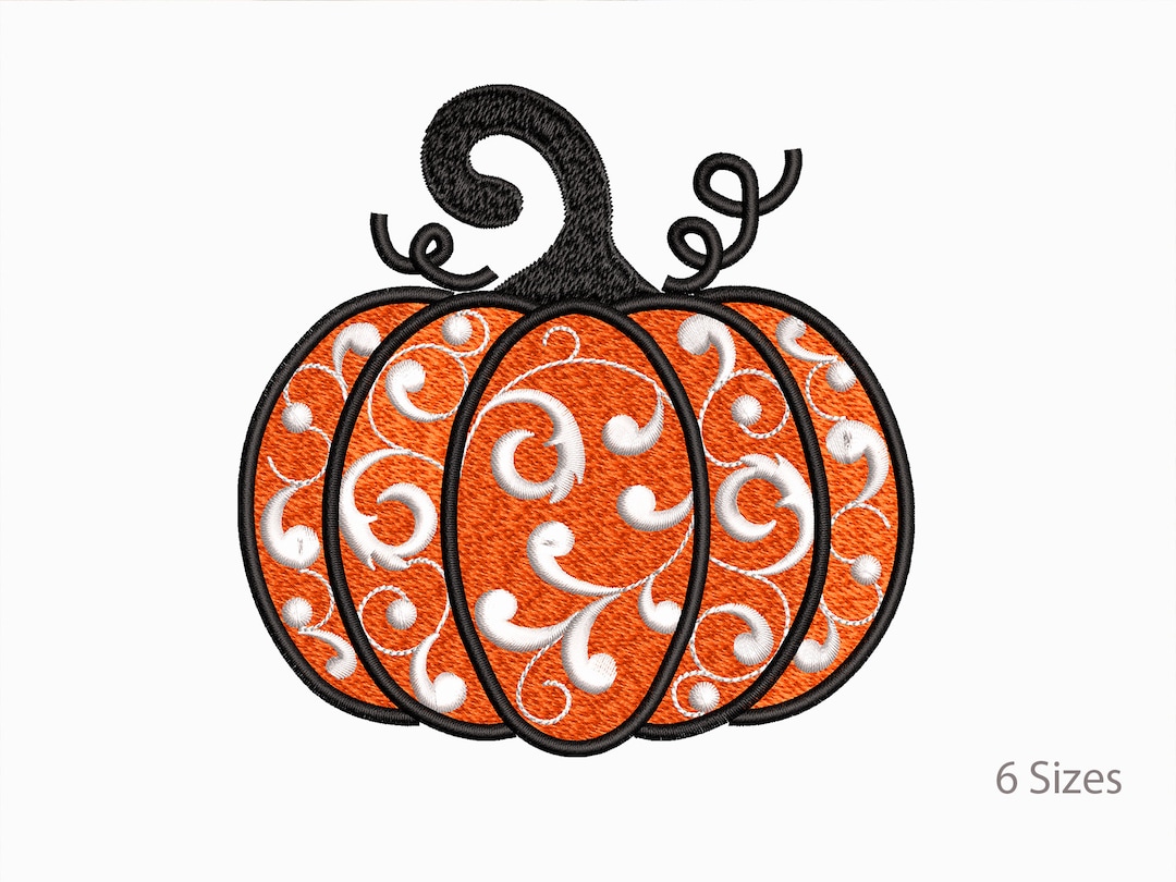 Pumpkin Ornament Embroidery Design, Thanksgiving Embroidery, Fall ...