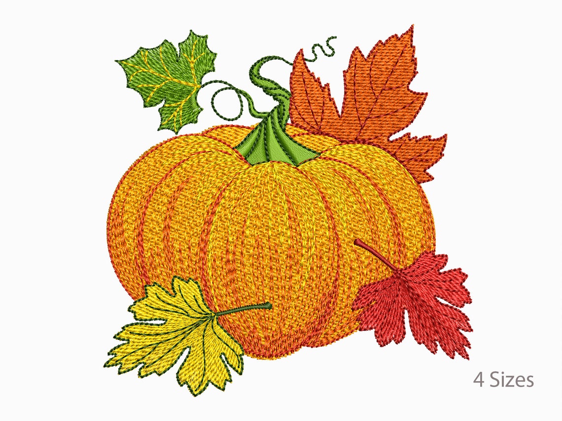 Pumpkin Machine Embroidery Design Embroidered Pumpkin With - Etsy