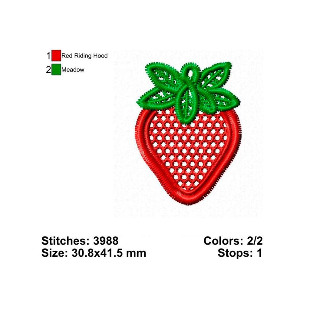 FSL Earrings. Machine Embroidery Designs. Strawberry Lace Earrings. 4x4 ...