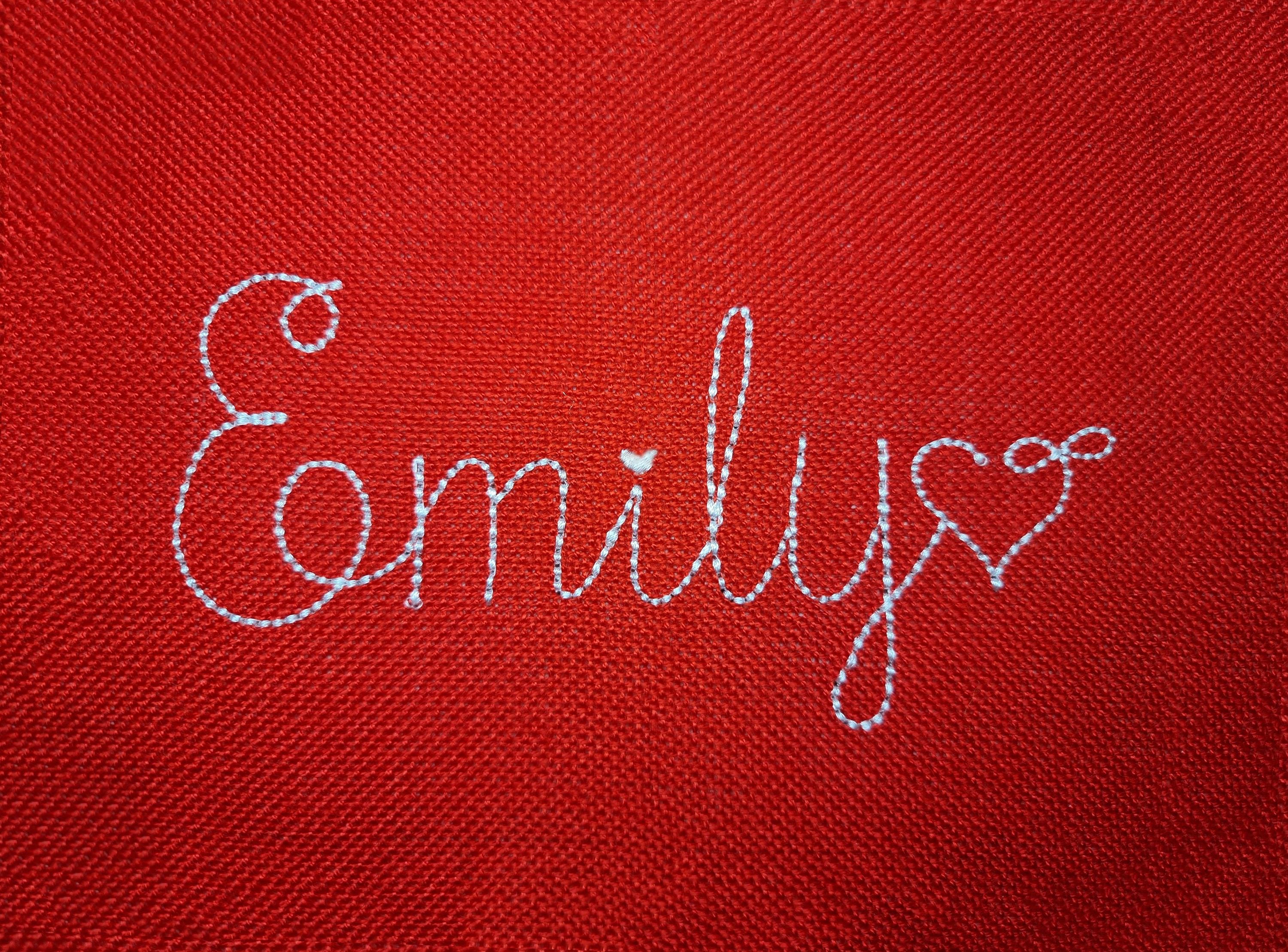 Handstitch Script Embroidery Font “emily” –calligraphy Style, 6 Sizes ...