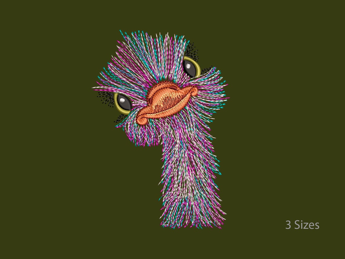 Machine Embroidery Designs Ostrich. 3 Sizes - Etsy