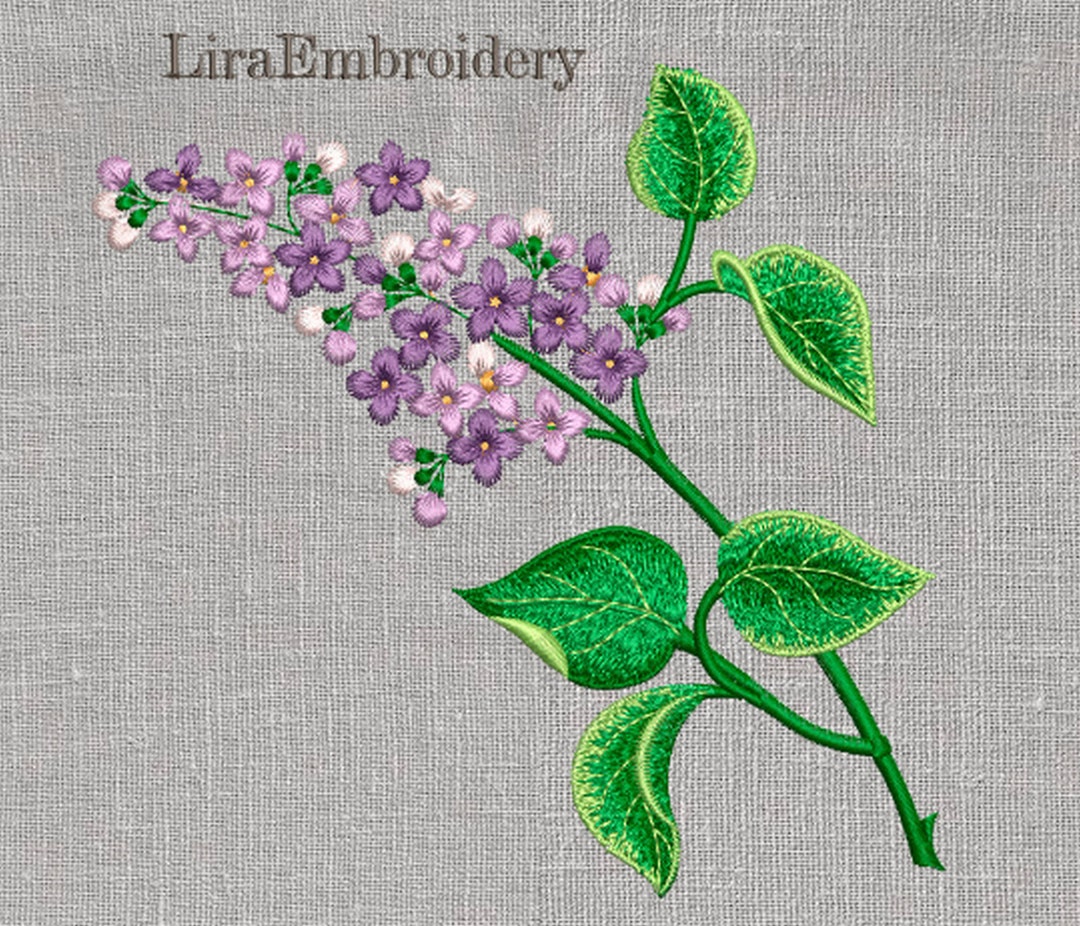 Lilac Embroidery Design. Botanical Herb Machine Embroidery Design File ...