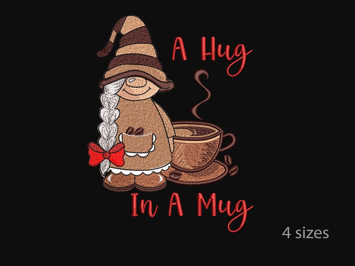 Coffee Gnome, Gnome With A Cup of Coffee, Text Coffee, Machine ...