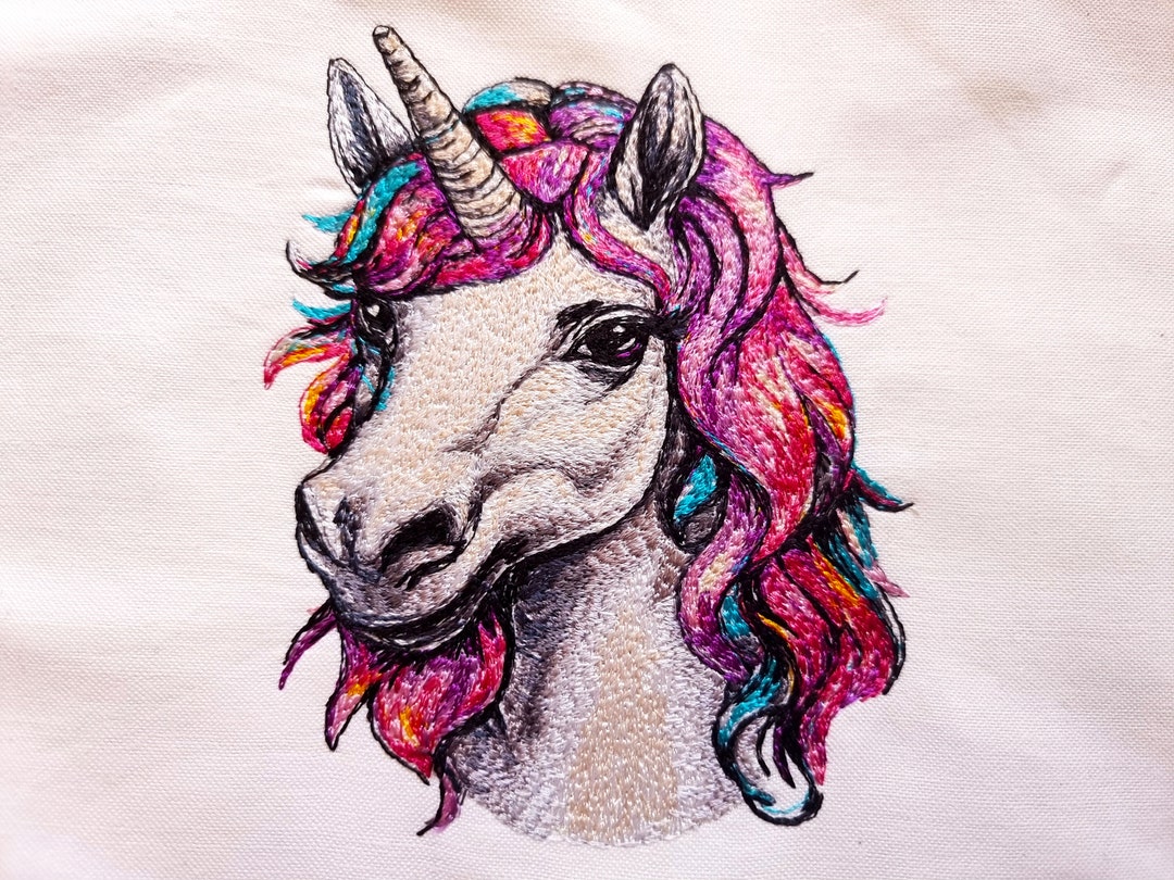 Unicorn Embroidery Design. Super Detailed Machine Embroidery Unicorn ...