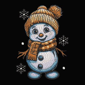 Snowman Machine Embroidery Design, Christmas Embroidery Design, 6 Sizes ...