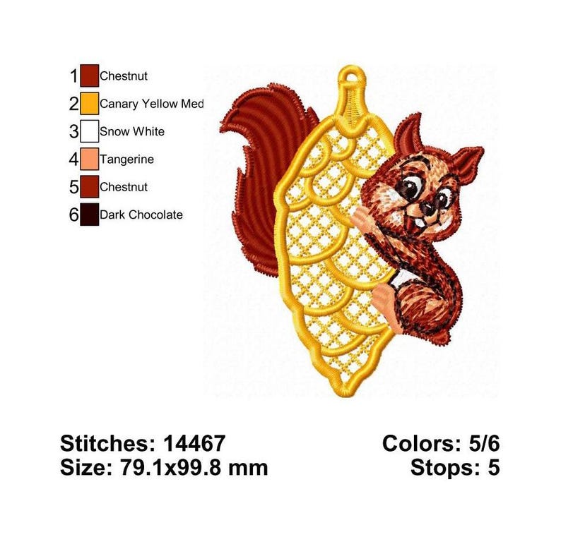 FSL Squirrel on Pinecone Lace Ornament. Machine Embroidery Designs ...