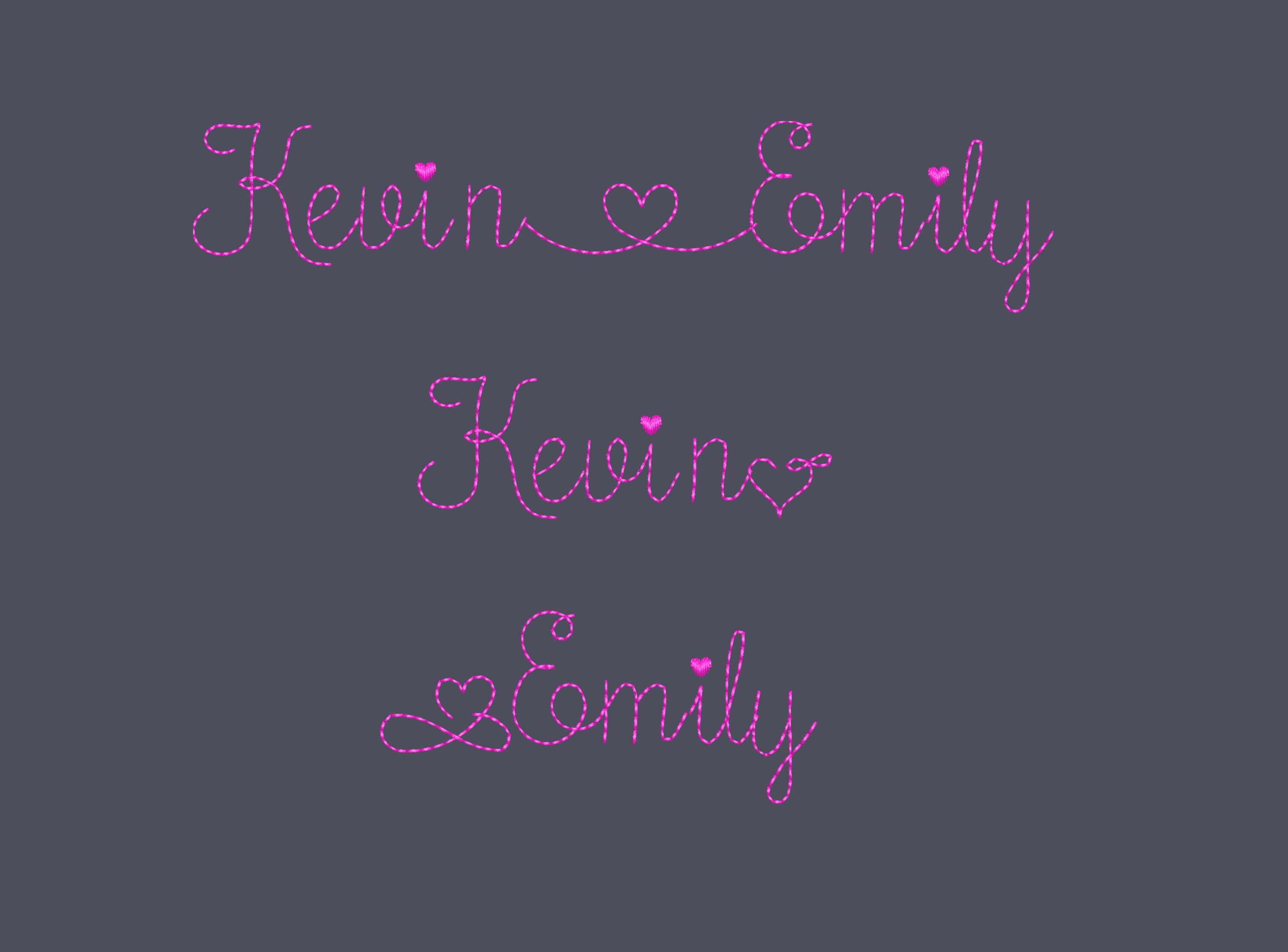 Handstitch Script Embroidery Font “emily” –calligraphy Style, 6 Sizes ...