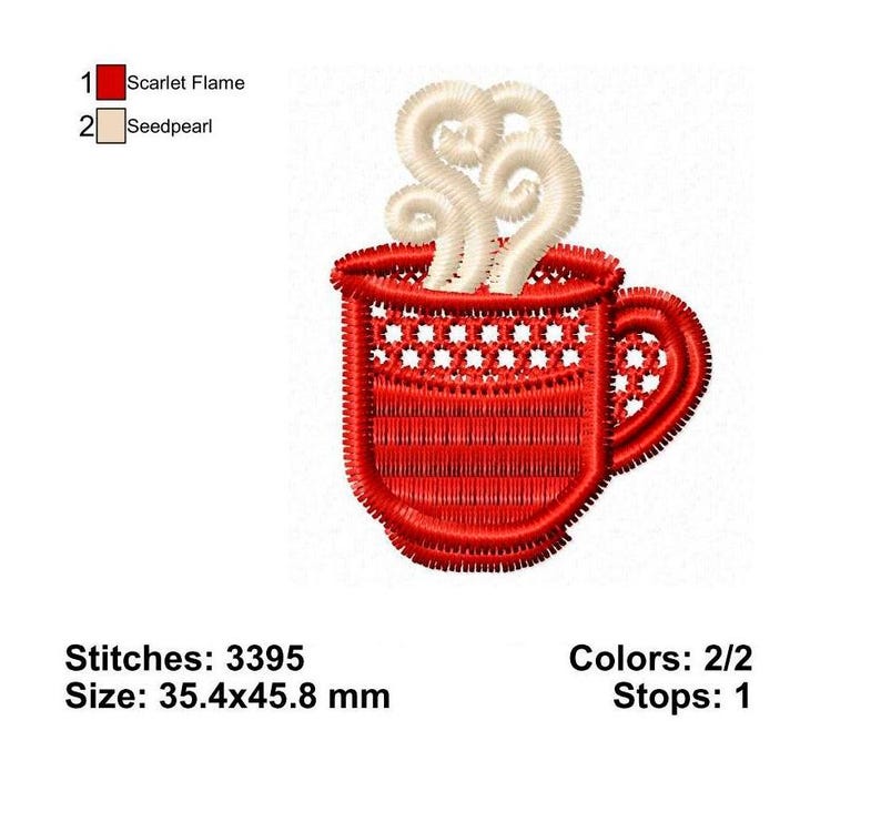 FSL Earrings. Machine Embroidery Designs. Hot Drink Cup Lace Earrings ...