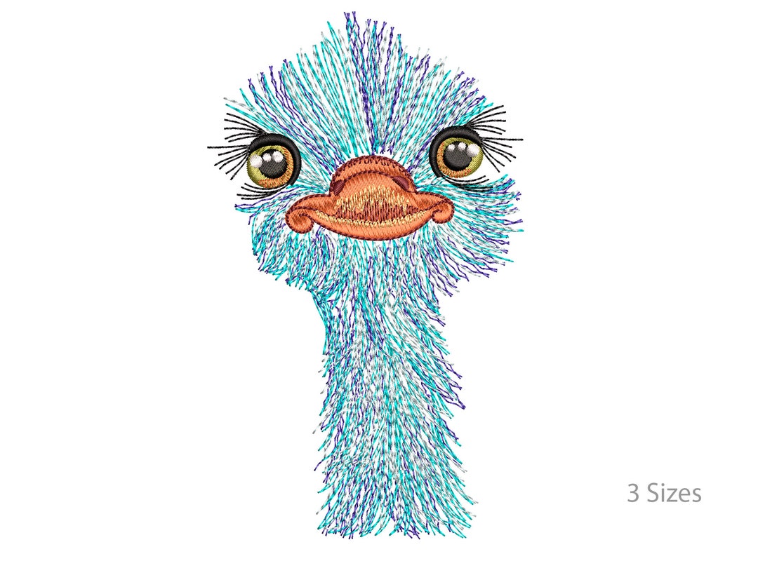 Machine Embroidery Ostrich Embroidery, Bird, Designs, 4 Sizes - Etsy