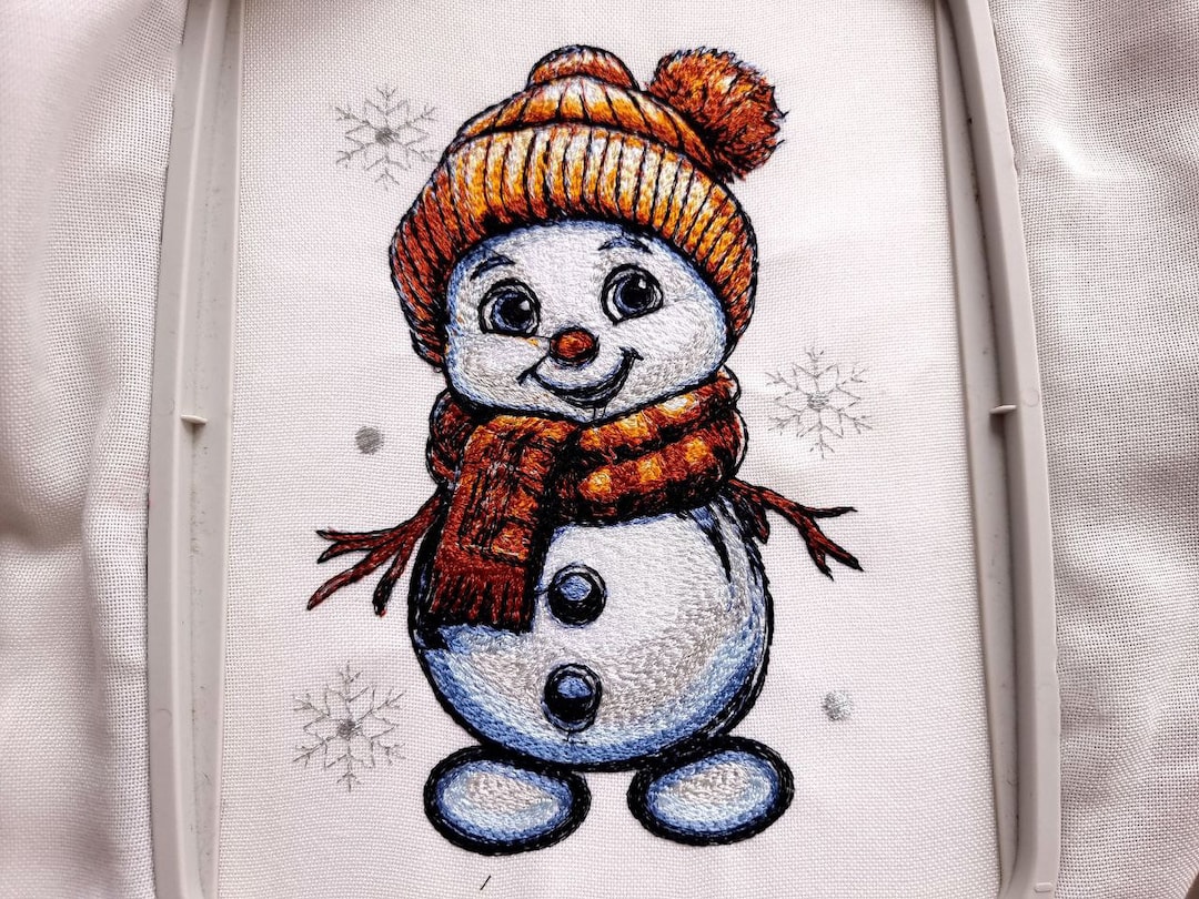 Snowman Machine Embroidery Design, Christmas Embroidery Design, 6 Sizes ...