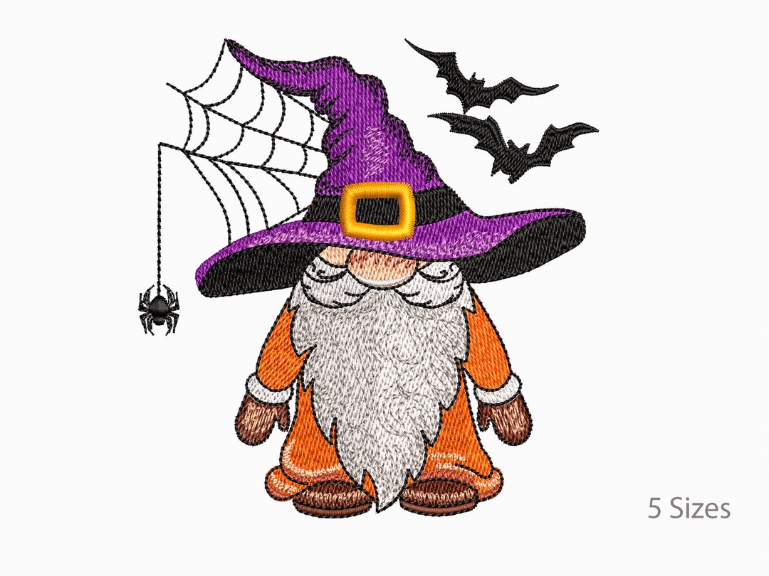 Halloween Gnome Machine Embroidery Design, 5 Sizes. - Etsy