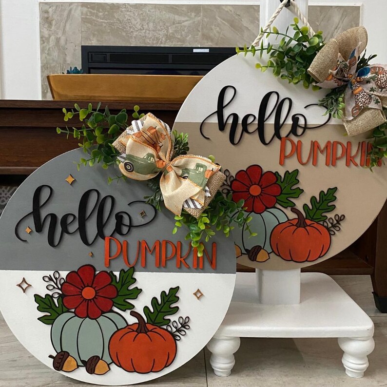 Handmade Wooden Pumpkin Welcome Sign: Fall Home Decor - Etsy
