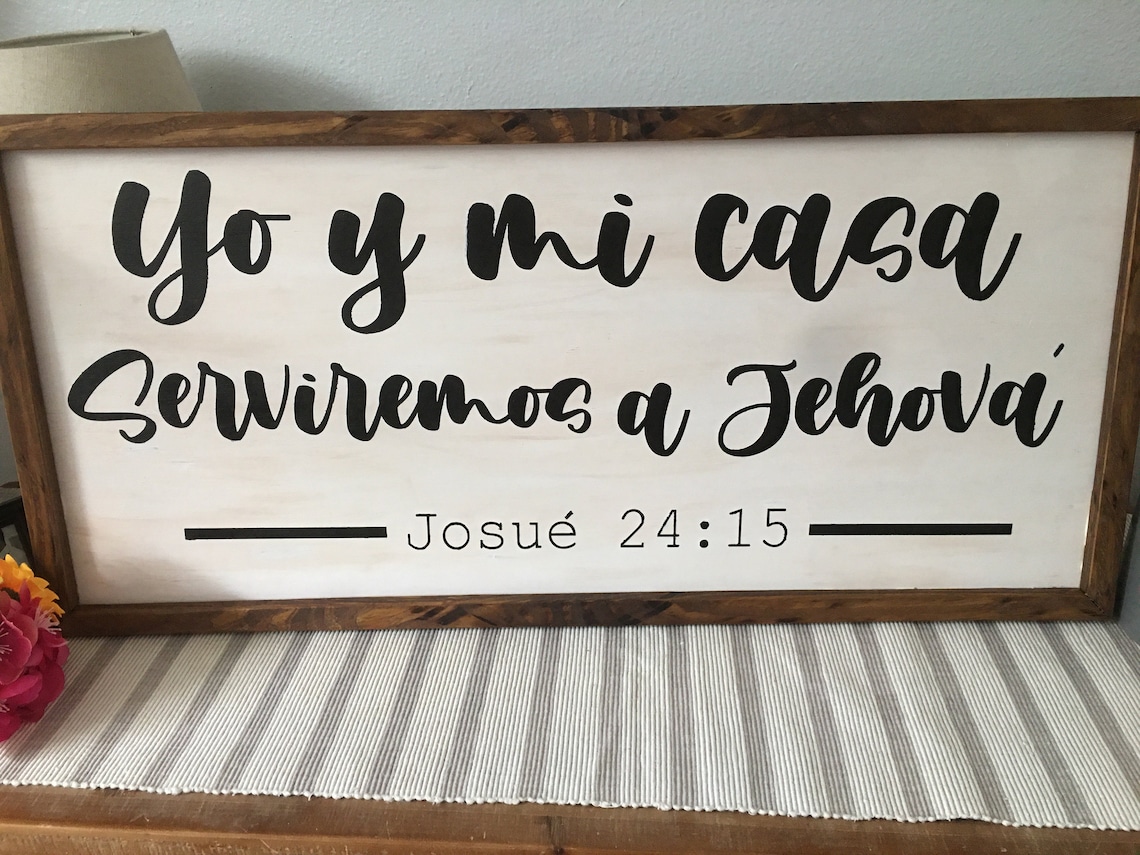 Joshua 24:15 Spanish Scripture/ Farmhouse Wall Decor/bible - Etsy