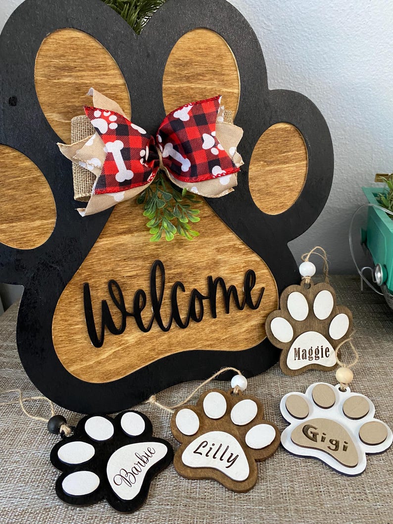 Personalized Dog Paw Print Christmas Ornament | Engraved Pet Memorial ...