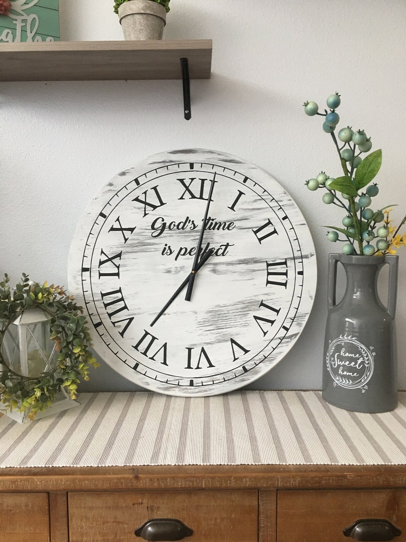 Large Personalized/custom Modern Farmhouse Clock Rustic Round - Etsy