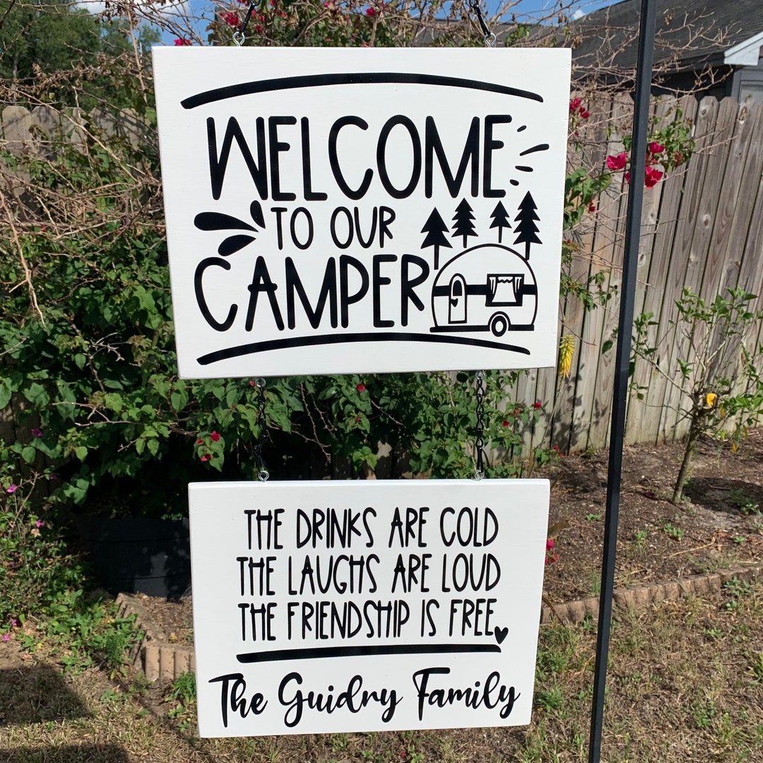Custom/personalized Camper /camping Wood Sign for Patio/ Front of the ...