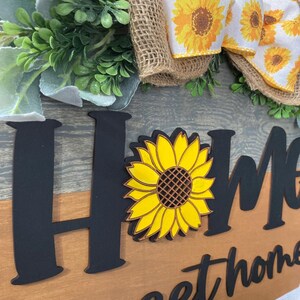 Custom Home Sweet Home Sunflower Door Hanger: Front Porch Decor - Etsy