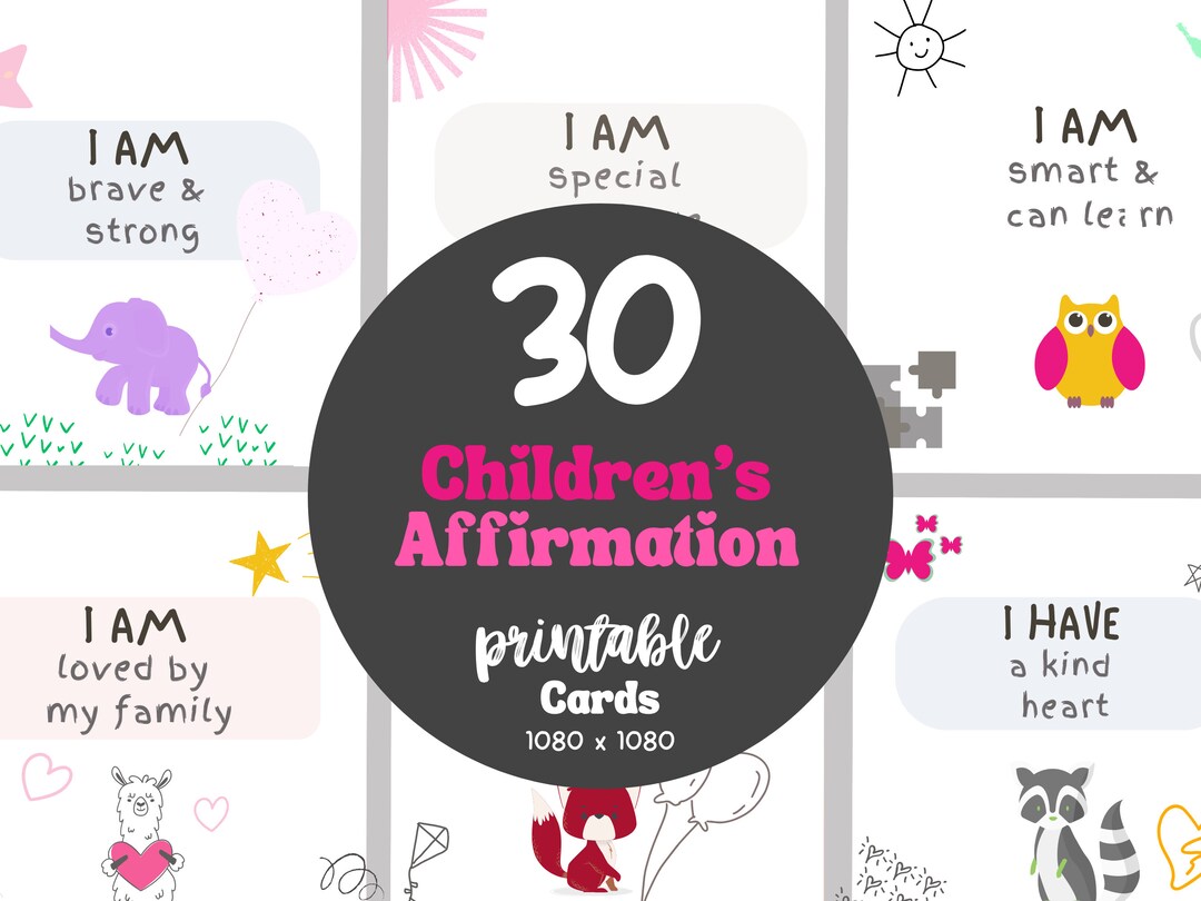 Children's Self Love Affirmation Cards | Happy & Possitive ...