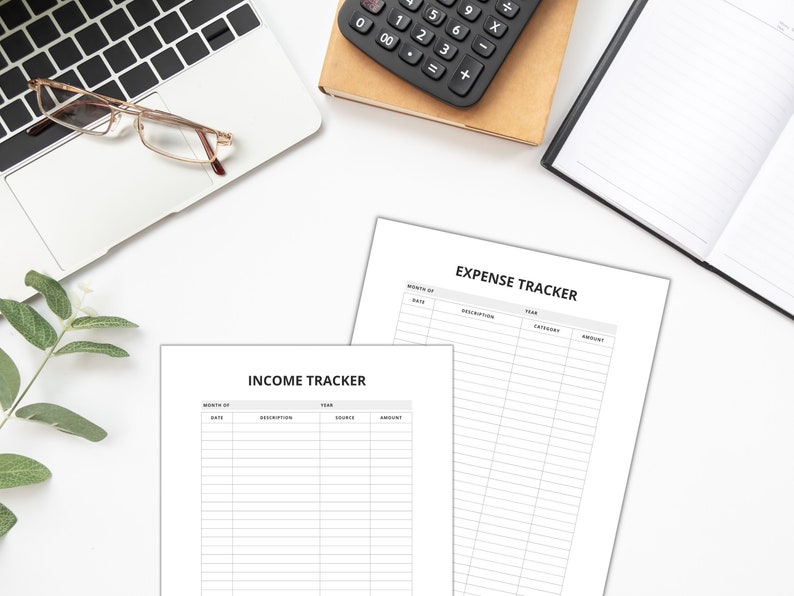 Income Tracker, Expense Tracker, Finance Tracker Set, Income Printable ...