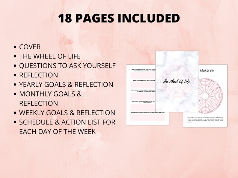 Wheel of Life Self Care Worksheet Productivity Booster for Work-life ...